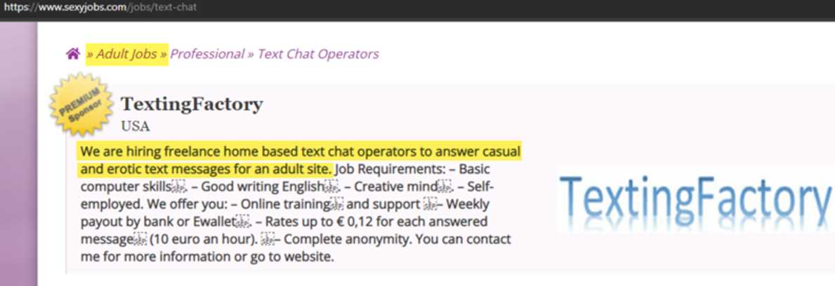 Texting Factory: ¿una empresa legítima de $ 300 por semana o una GRAN ...